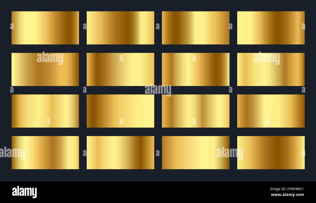 collection of golden gradient palette for UI/UX backdrop vector Stock ...