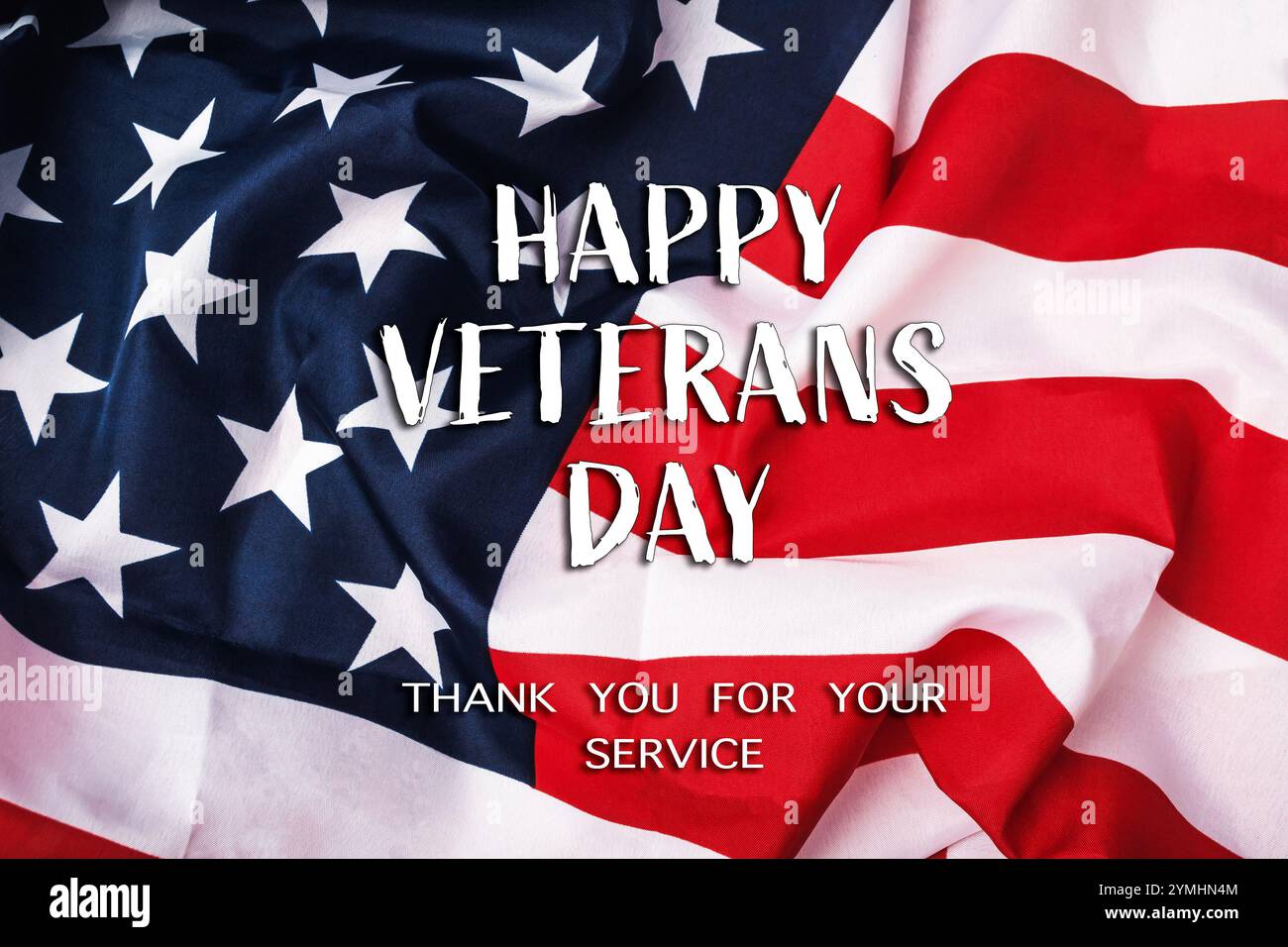 Flag with stars and stripes with the words Happy Veterans Day. The flag ...