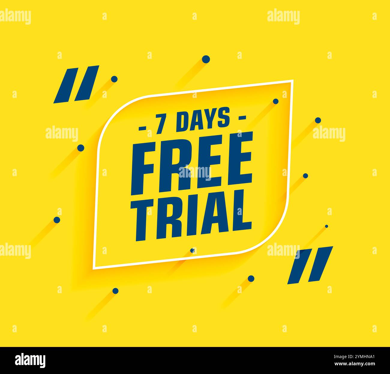 7 days free trial access yellow background in modern style vector Stock ...