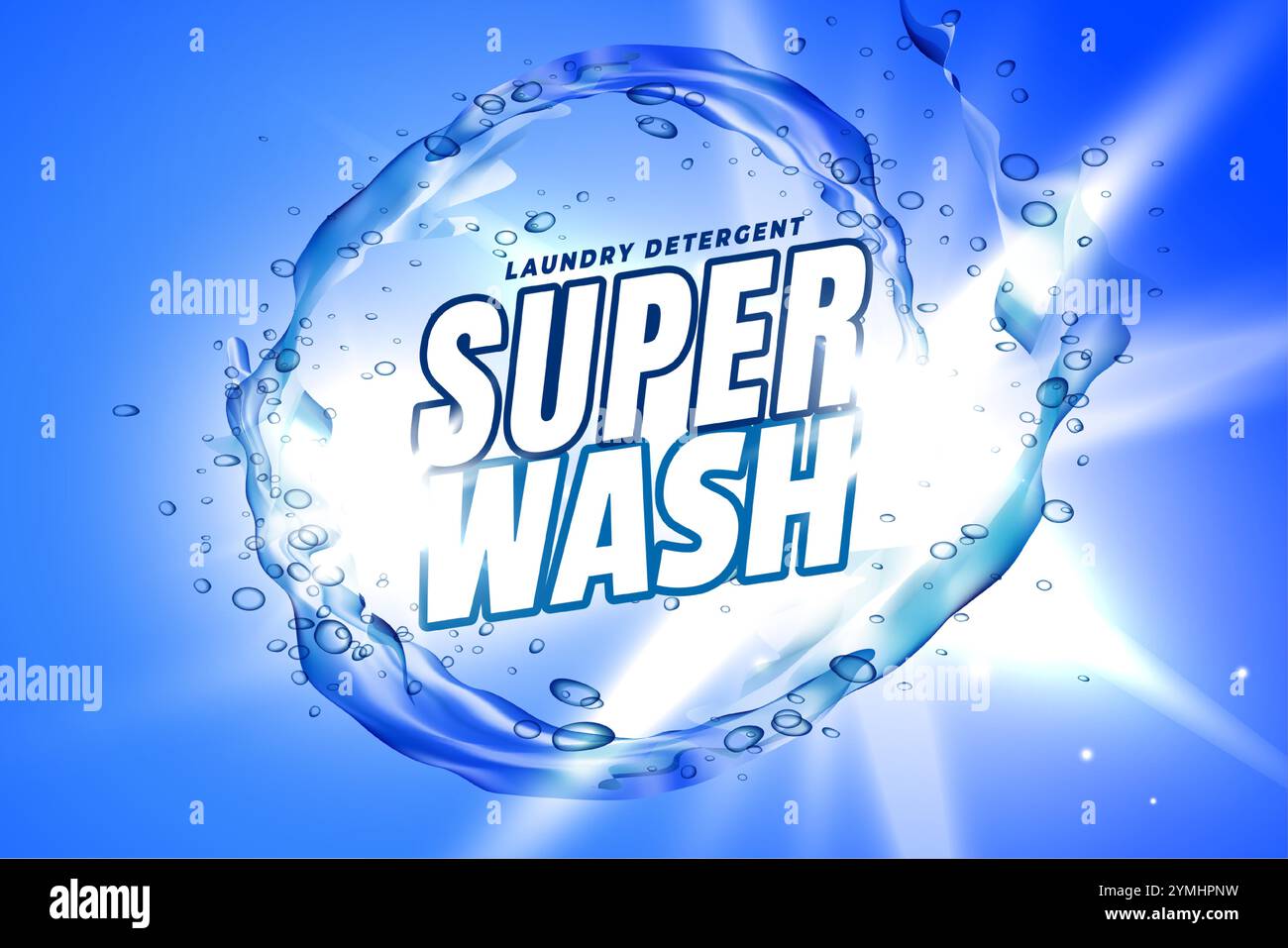 detergent cleaner powder marketing label for super wash vector Stock ...