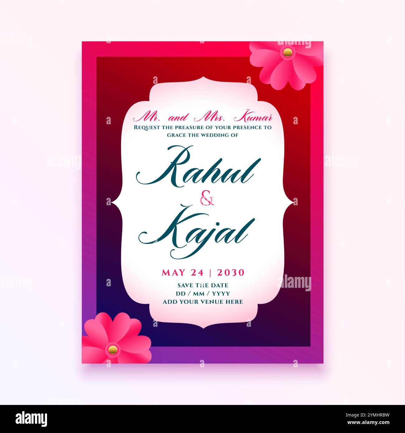 celebrate your wedding or sagai with stylish invitation card template ...