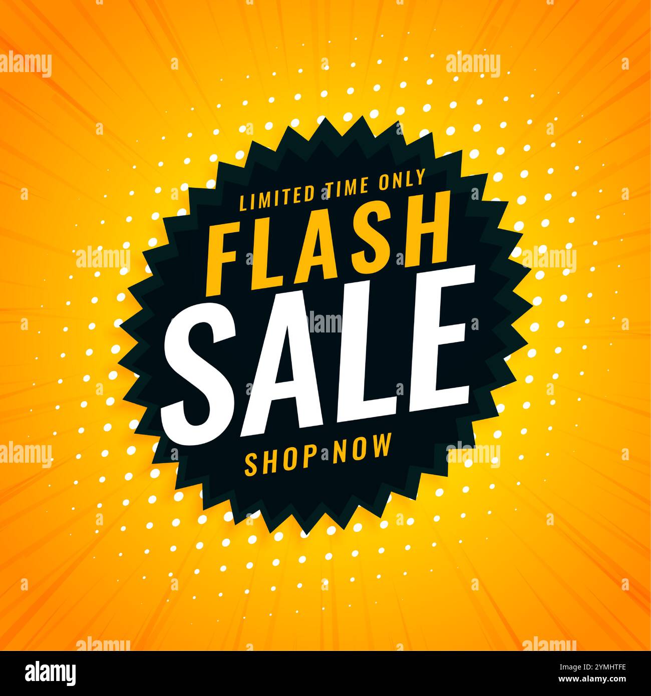 limited flash sale offer yellow background for retail shopping vector ...