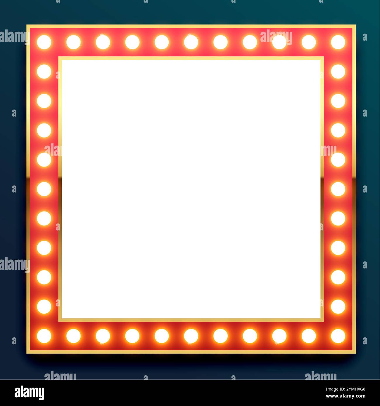 vintage style blank glowing billboard sign for movie showtime vector ...