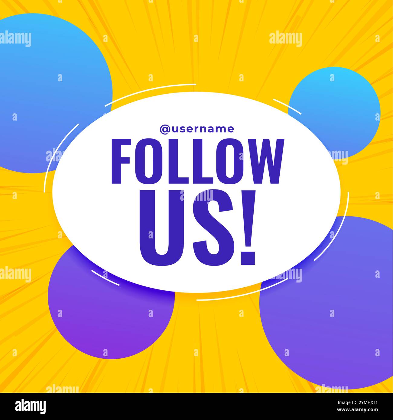 trendy follow us web promo template for social media channel vector ...