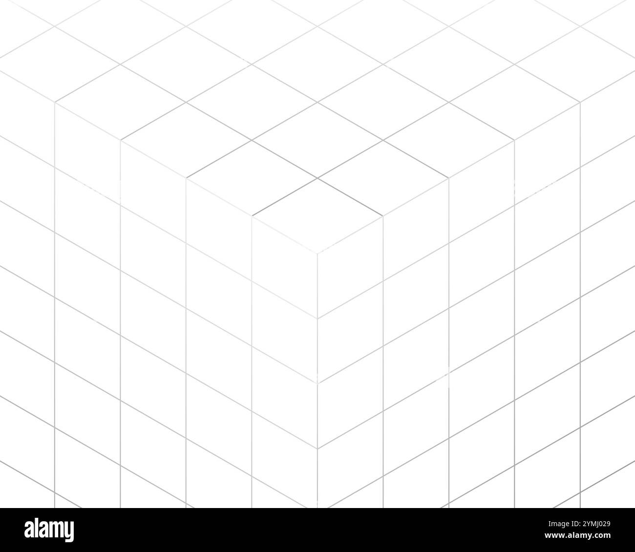 3d Style Geometric Cube Grid Line Pattern Background Vector Stock
