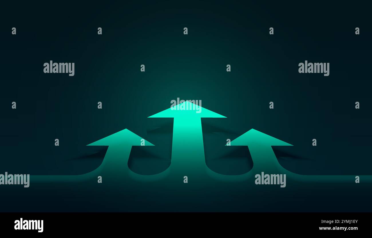 business market rising up growth arrow perspective background design ...