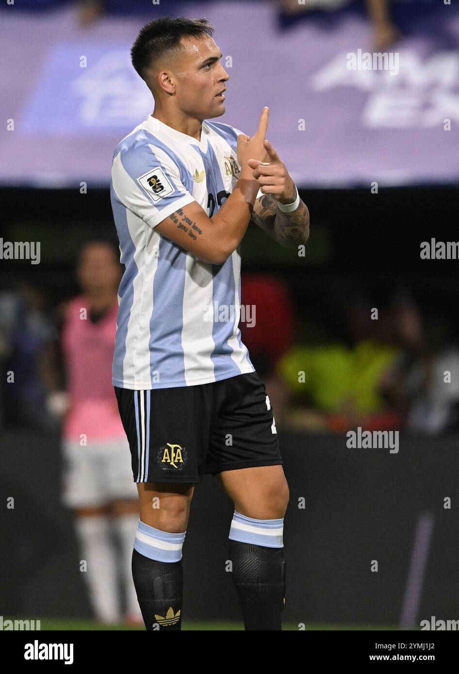 BUENOS AIRES, ARGENTINA - NOVEMBER 19: Lautaro Martinez of Argentina ...