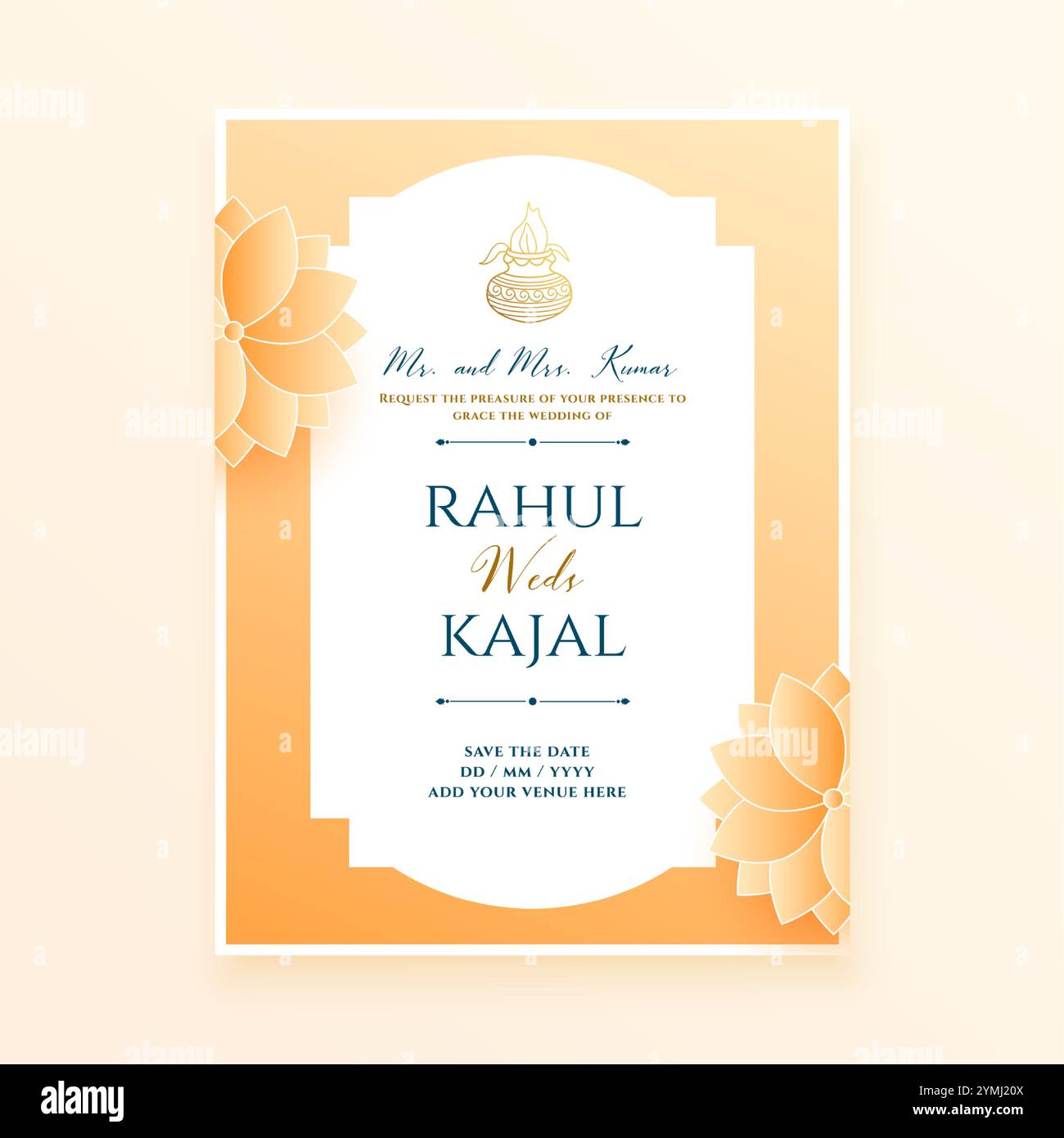 elegant indian wedding event card template design vector Stock Vector ...