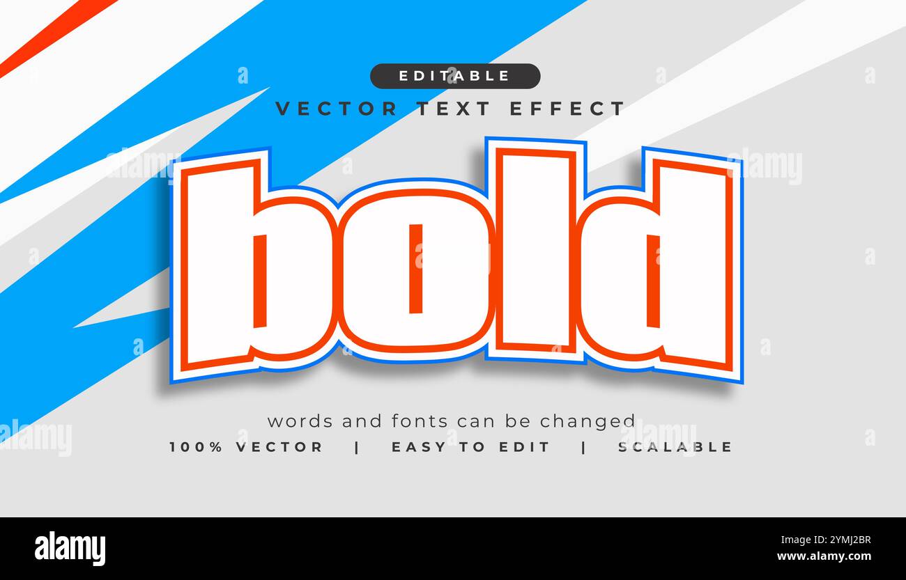 editable white bold text effect style vector Stock Vector Image & Art ...
