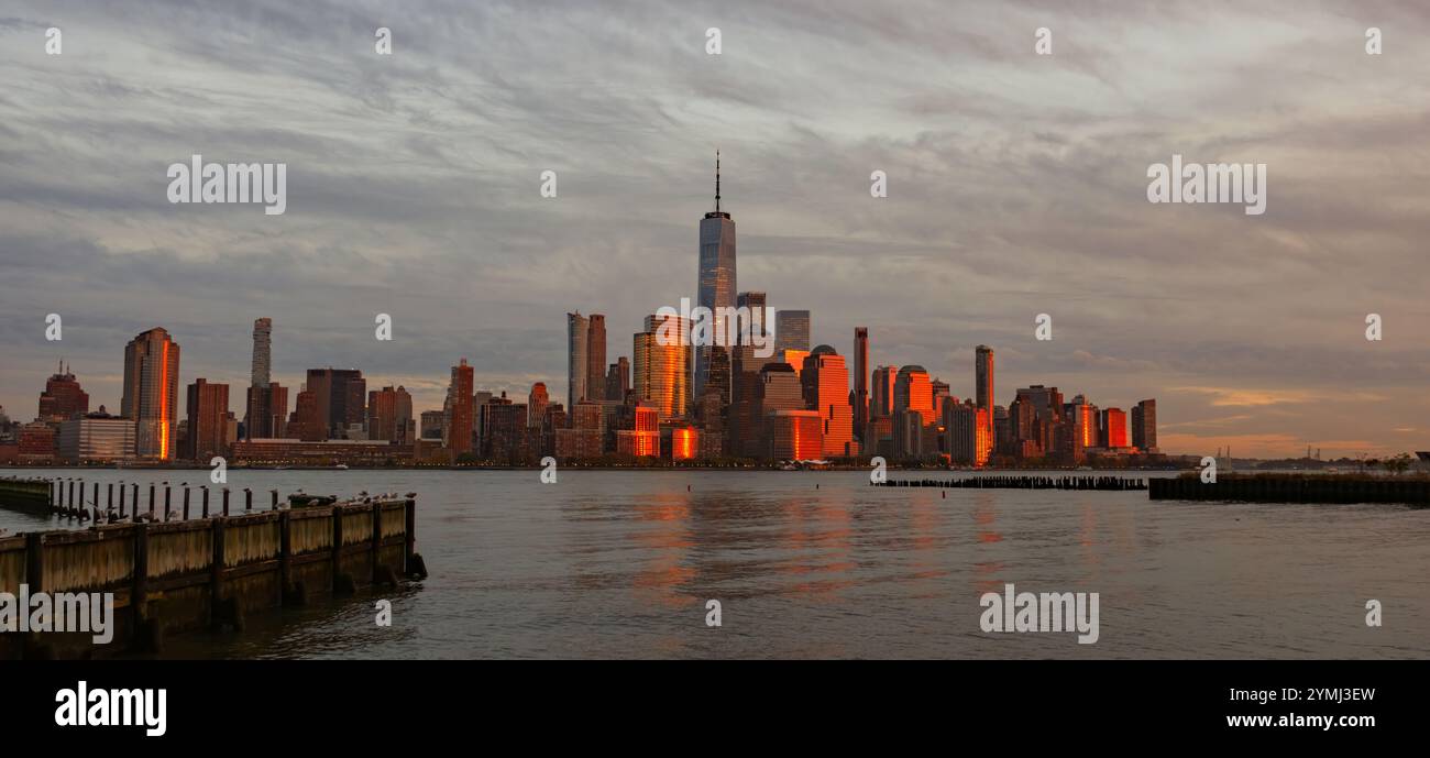 Manhattan skyline with WTC. Financial District NYC. Twin Towers ...