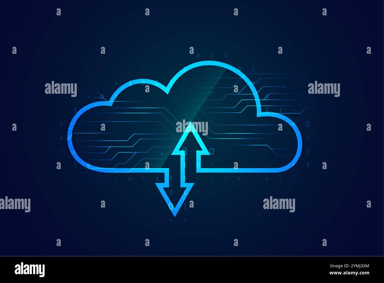 digital cloud computing futuristic background for cyber service vector Stock Vector Image & Art ...