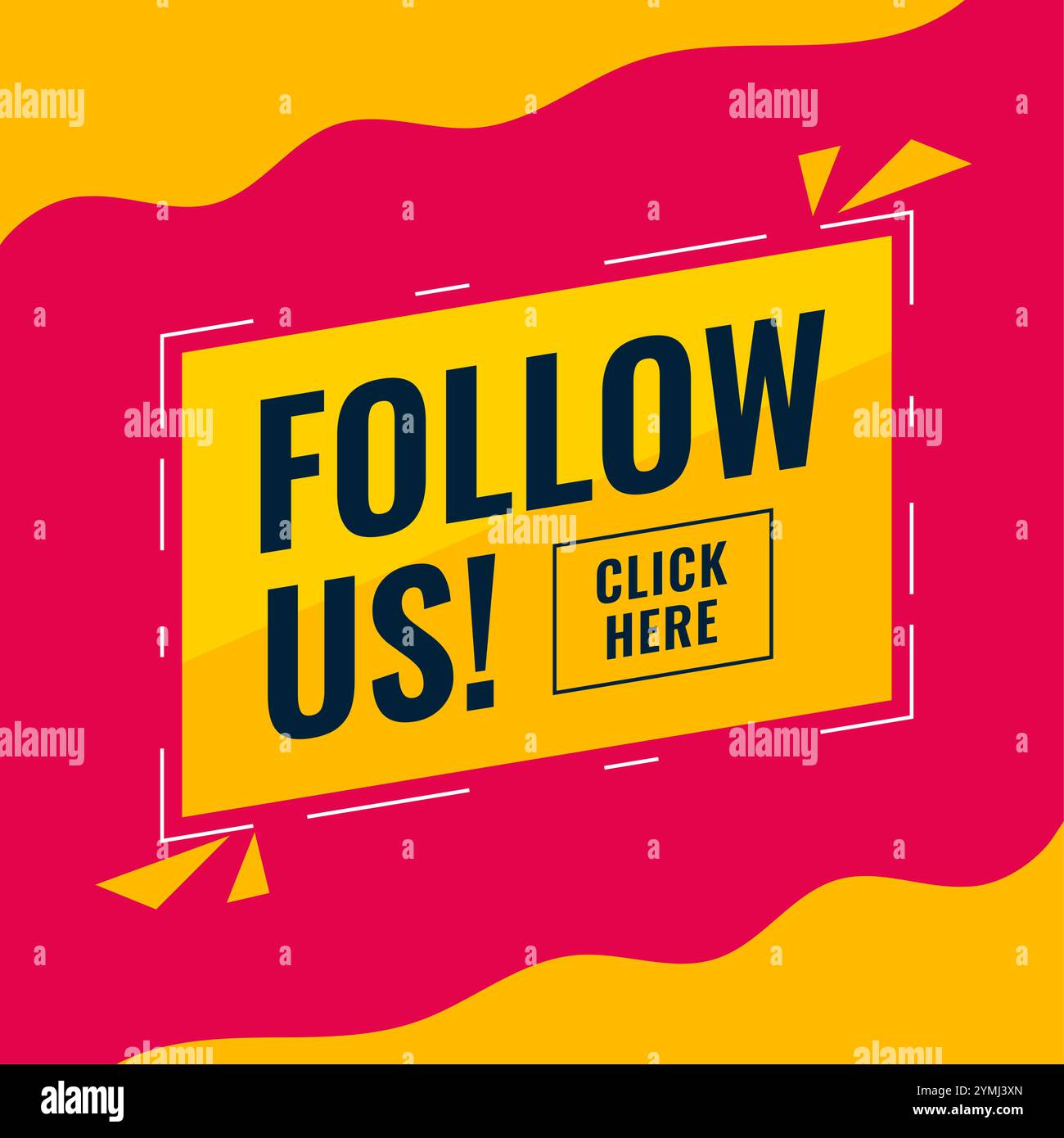 follow us digital template click here for web subscription vector Stock ...