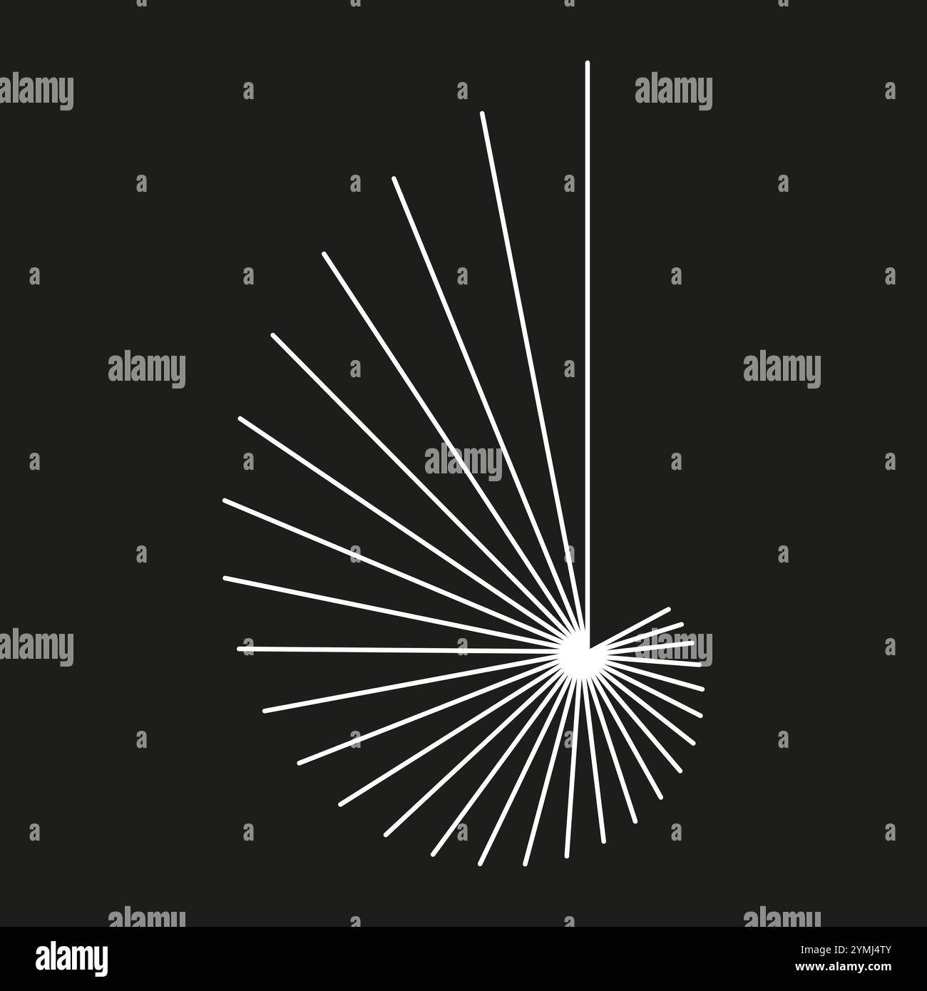 Abstract spiral icon. Radiating line pattern. Black vector art. Dynamic ...