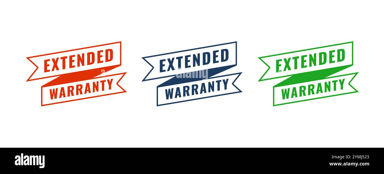 set of extended warranty assurance label for business promotion vector ...