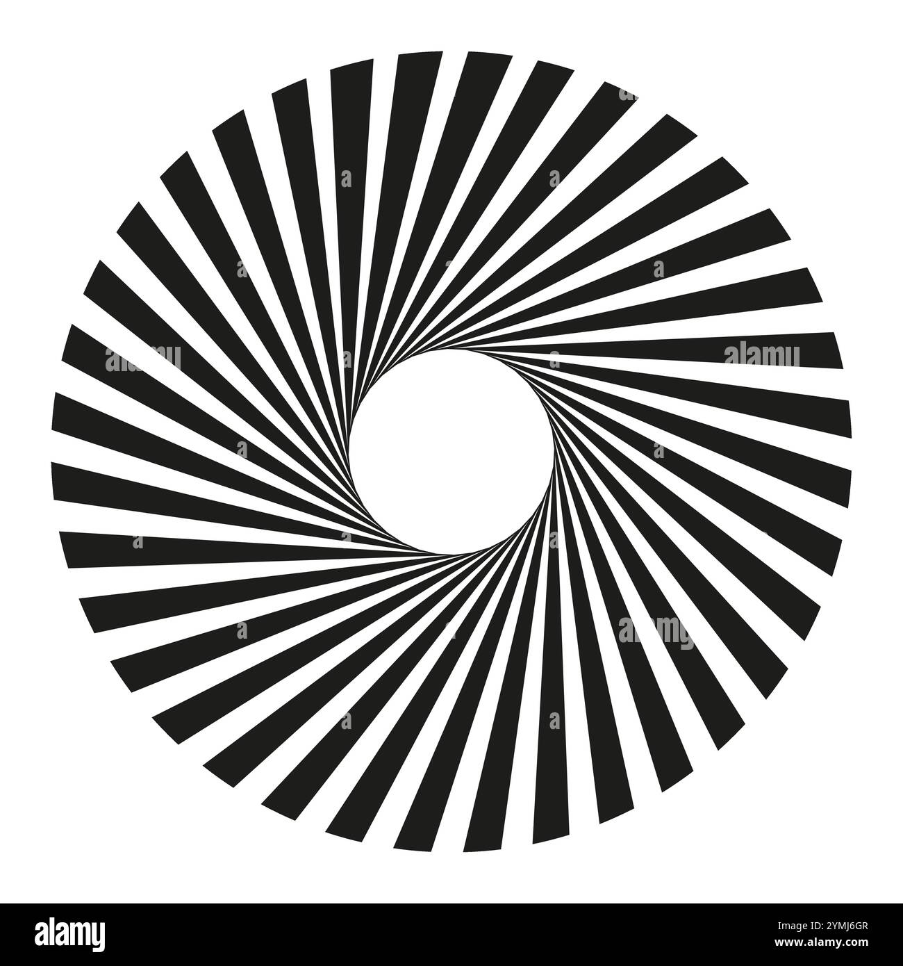 Abstract spiral shape. Black and white vortex. Dynamic circular design ...