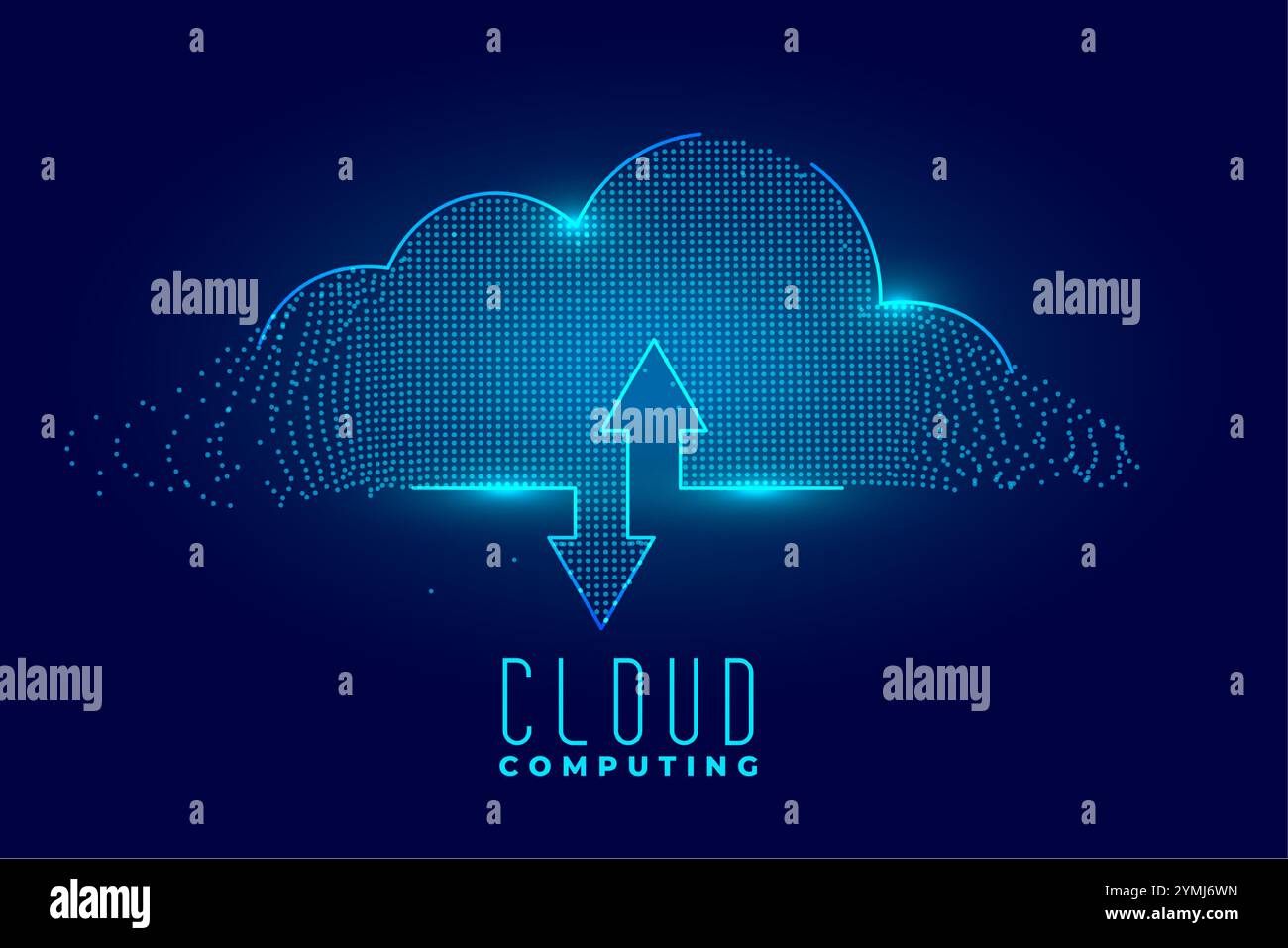 futuristic cloud computing background for download and upload data streaming vector Stock Vector ...