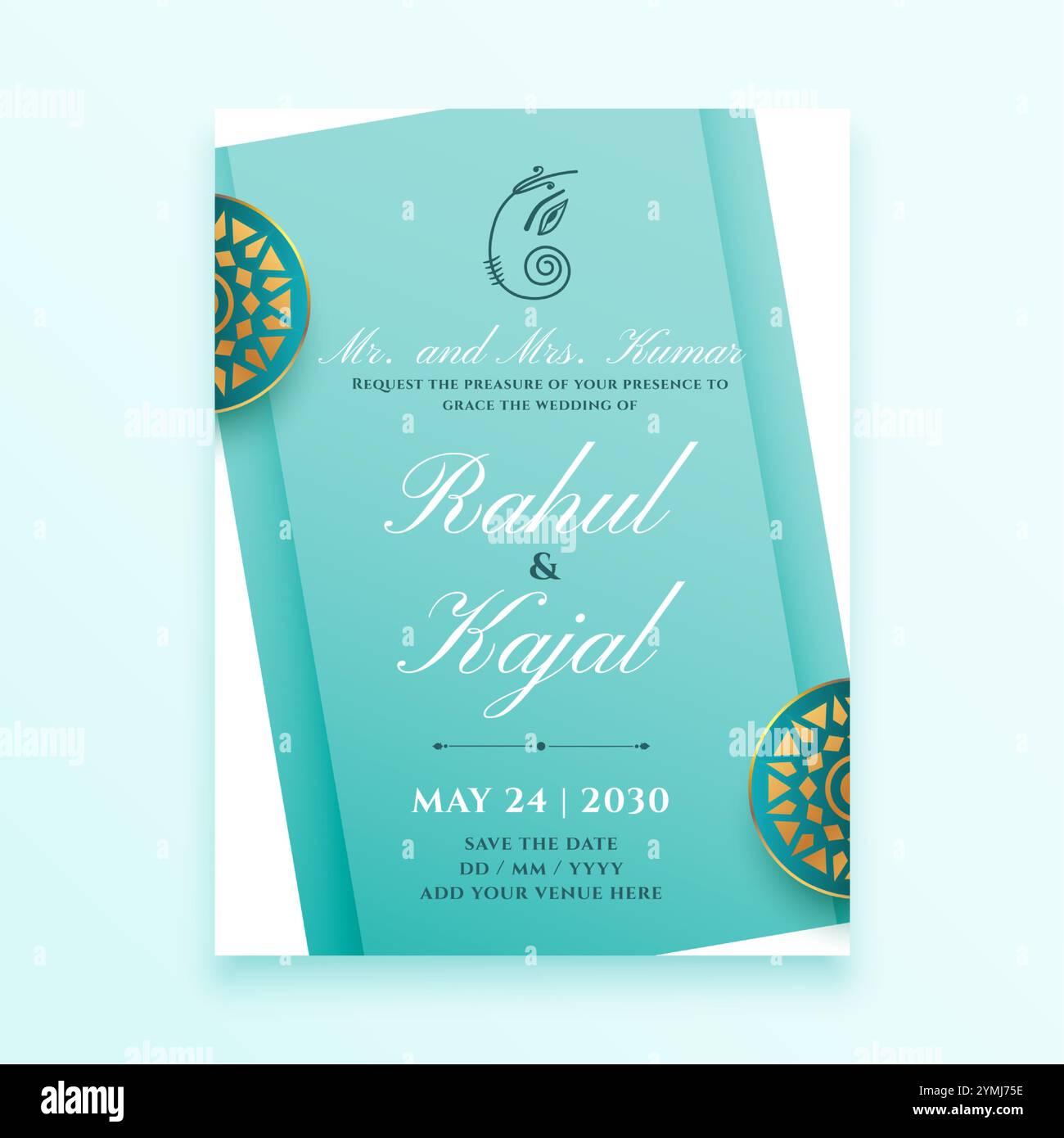 indian wedding or anniversary invitation card poster with modern ...