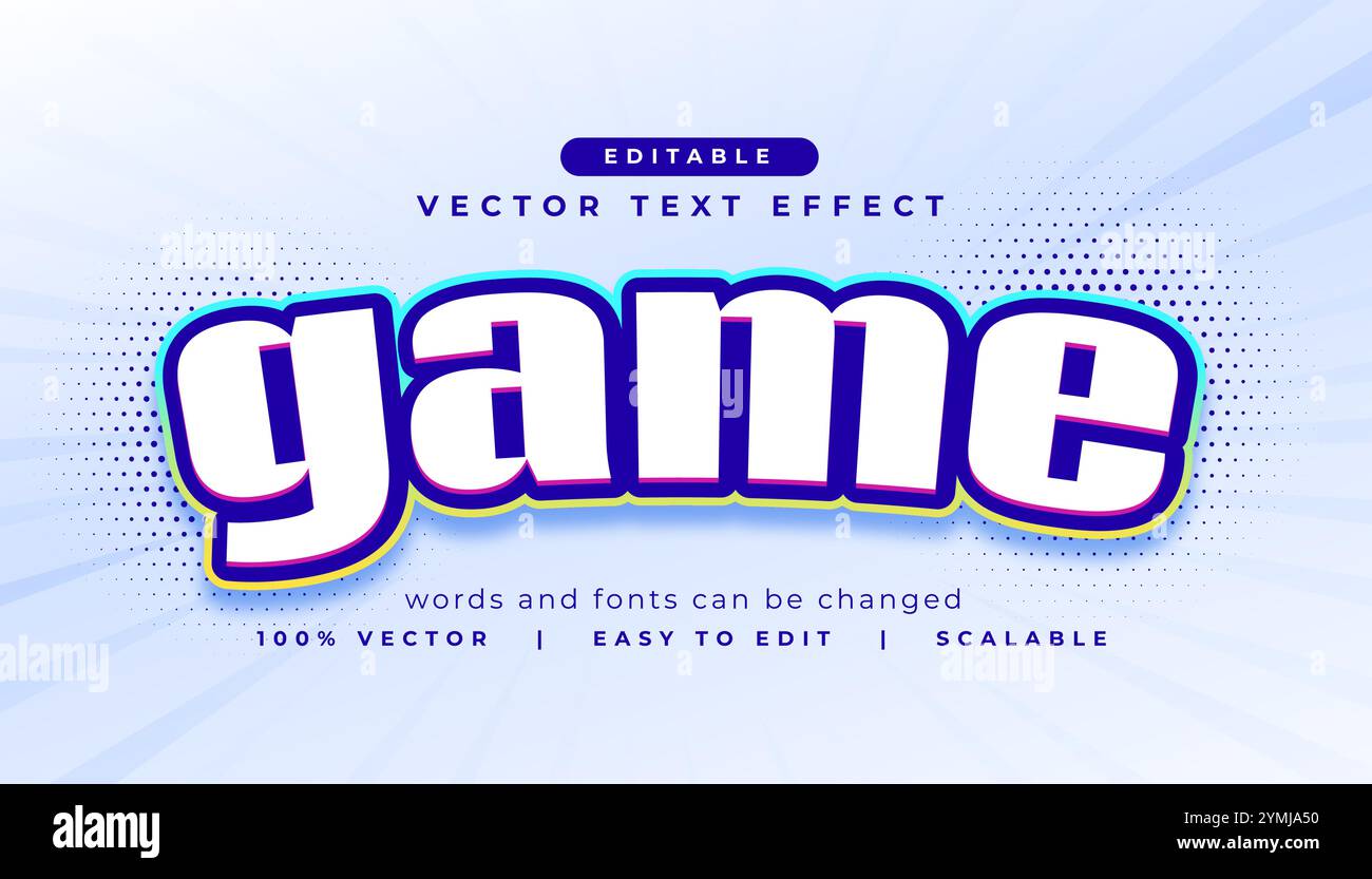 text effect style game lettering template vector Stock Vector Image ...