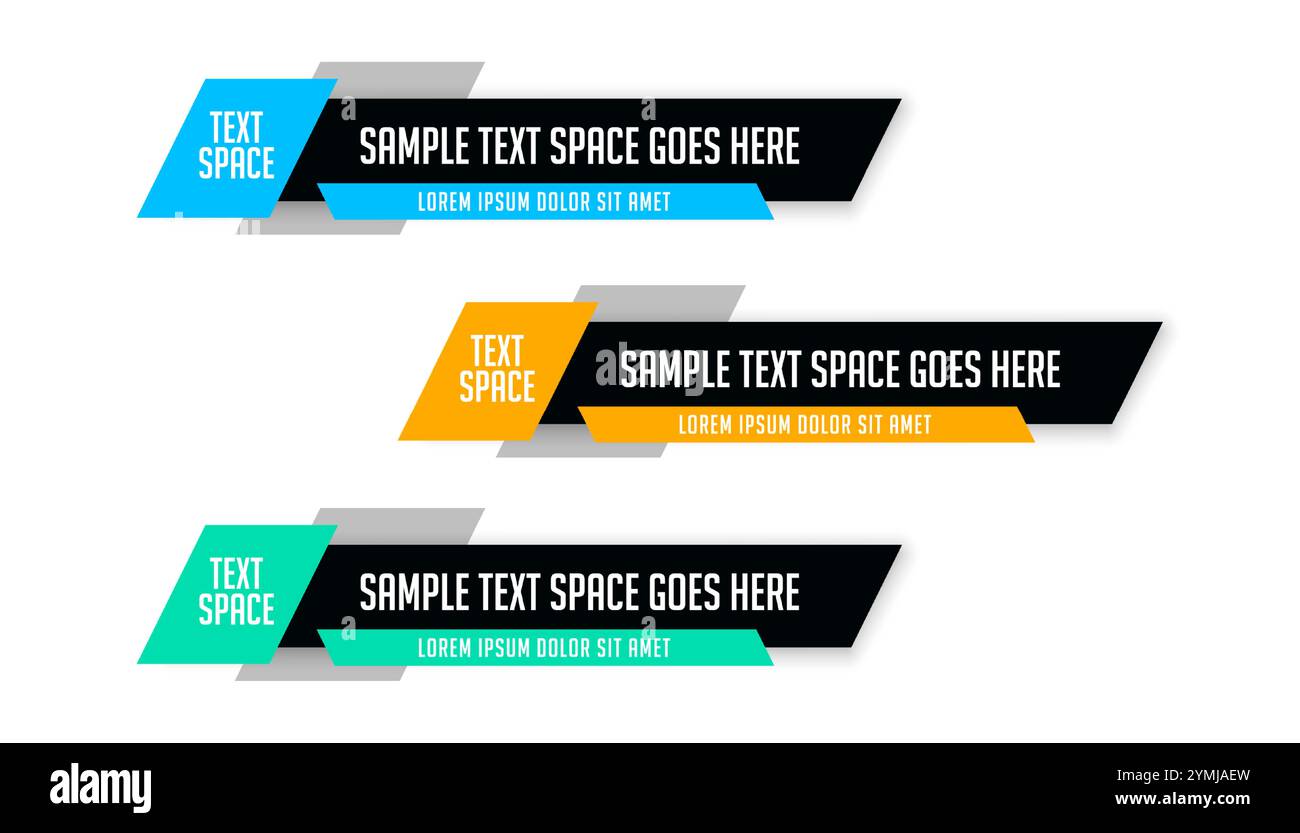 set of abstract lower third news header banner in contemporary style ...
