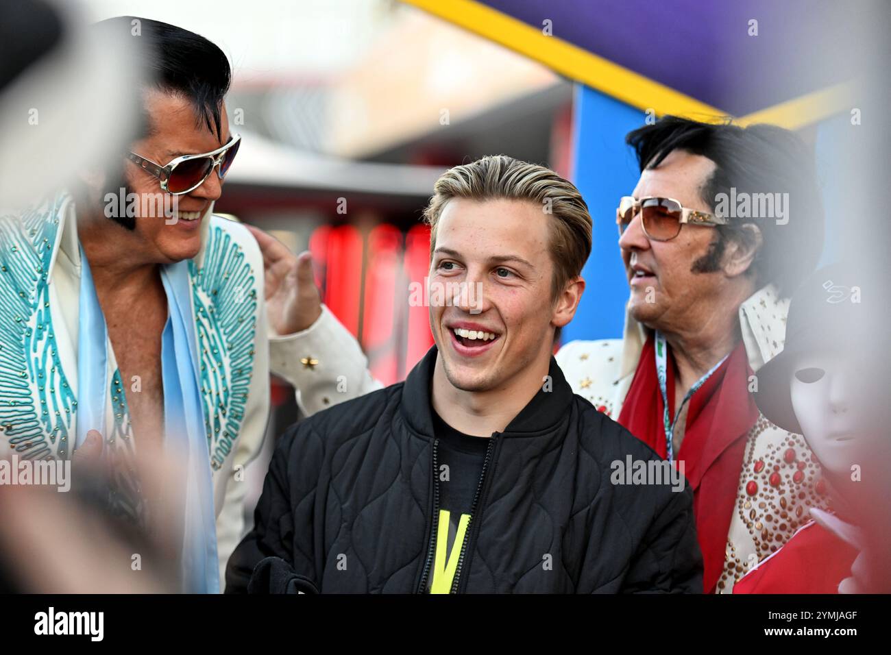 Las Vegas, USA. 21st Nov, 2024. Liam Lawson (NZL) RB with Elvis ...
