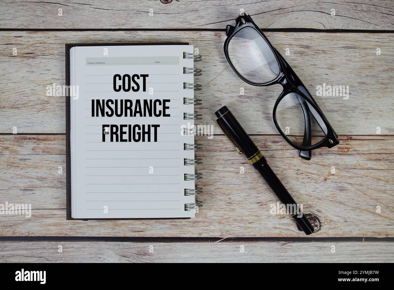 Cost Insurance Freight (CIF) text on notepad, Business and Financial ...