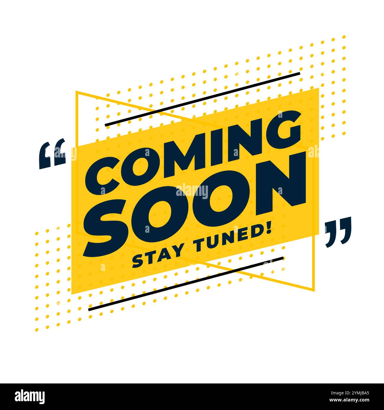 coming soon stay tuned banner for business announcement vector Stock ...