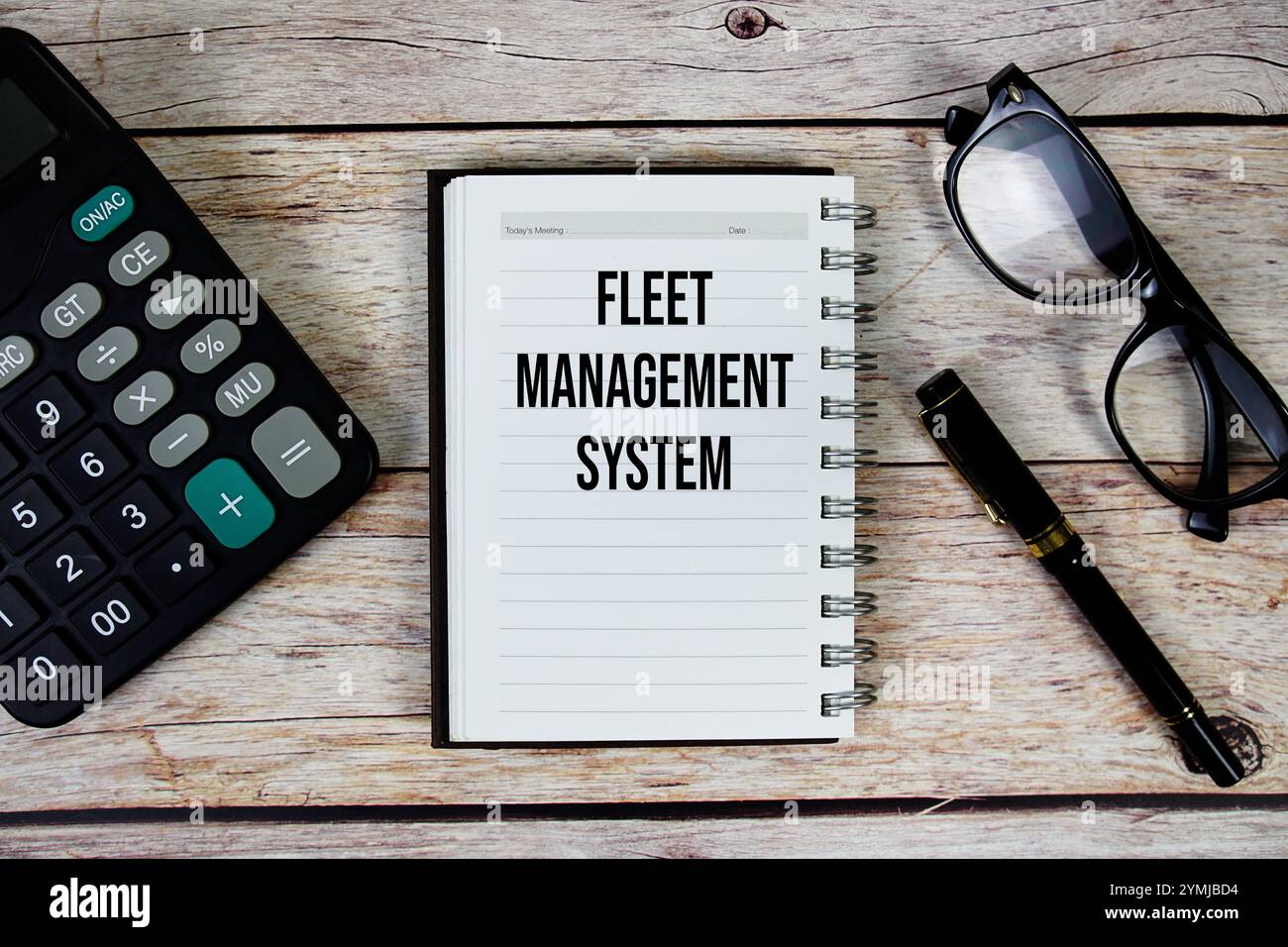 Fleet Management System (FMS) text on notepad, Business and Financial ...
