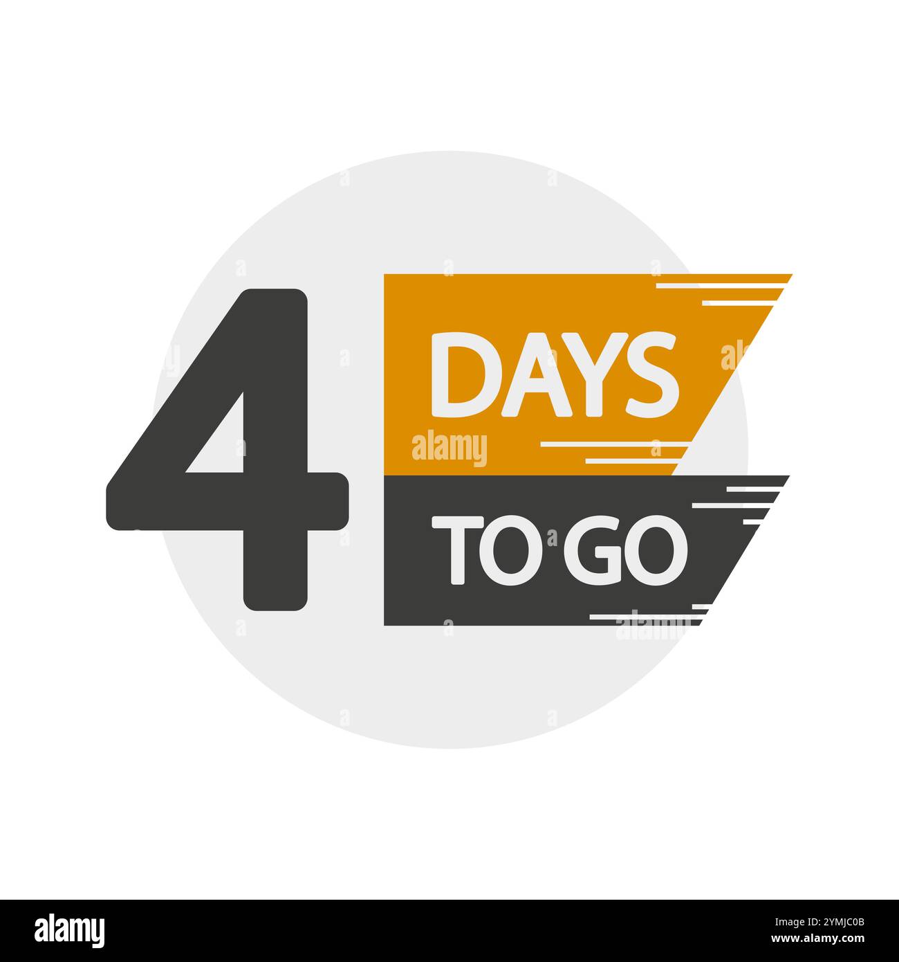4 days countdown. Number four icon. Vector day marker. Event alert ...