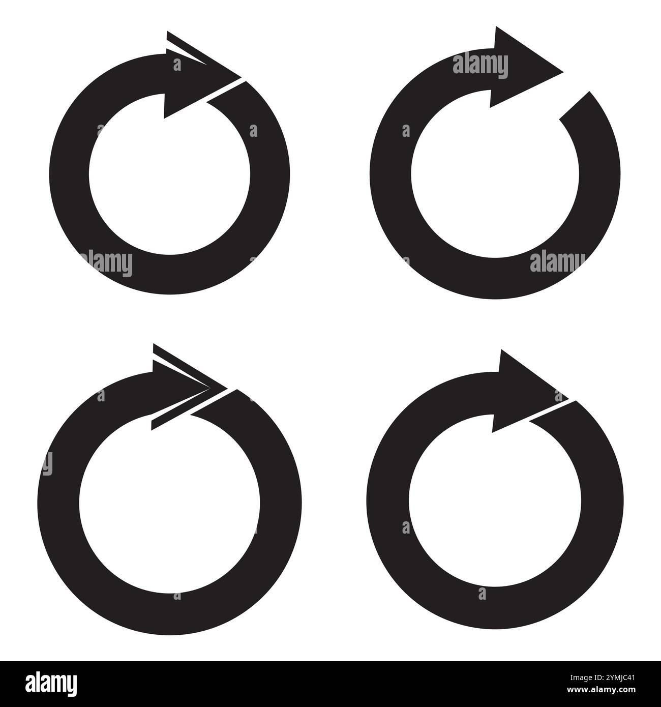 Arrow cycle icon. Simple circular vector. Clean black rotation. Flow ...