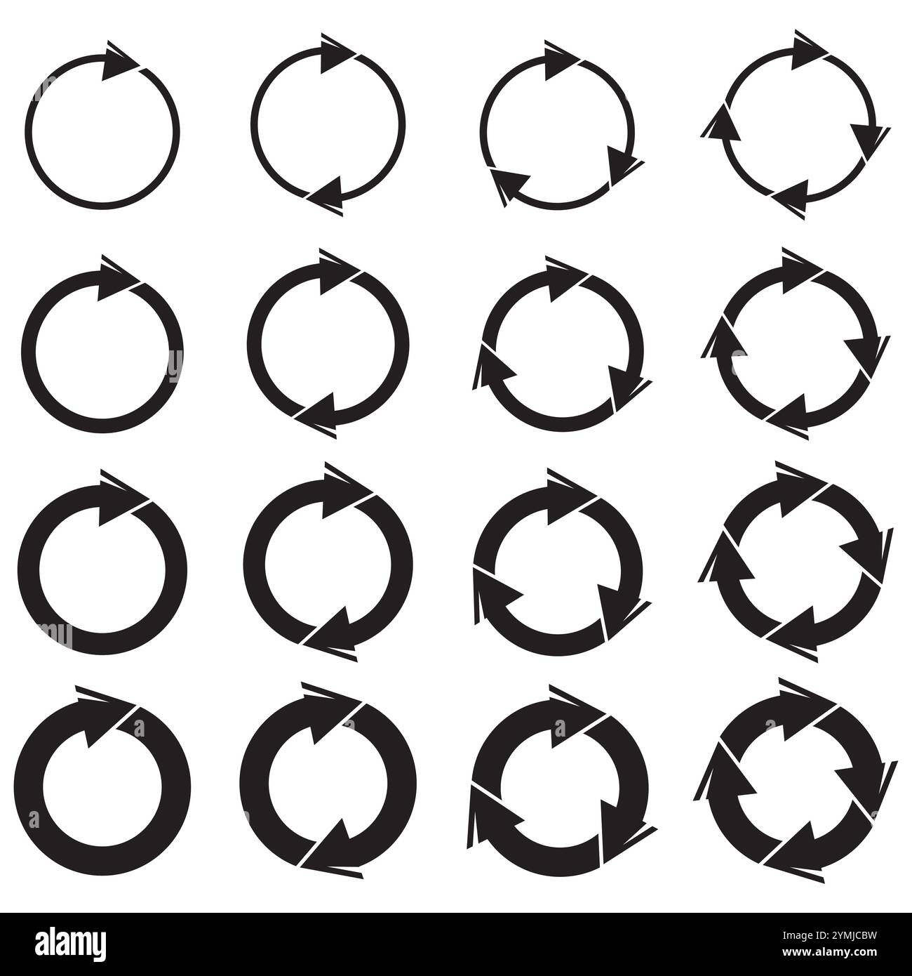 Arrow circle set. Rotating arrows collection. Circular loop symbols ... Arrow circle set. Rotating arrows collection. Circular loop symbols ...