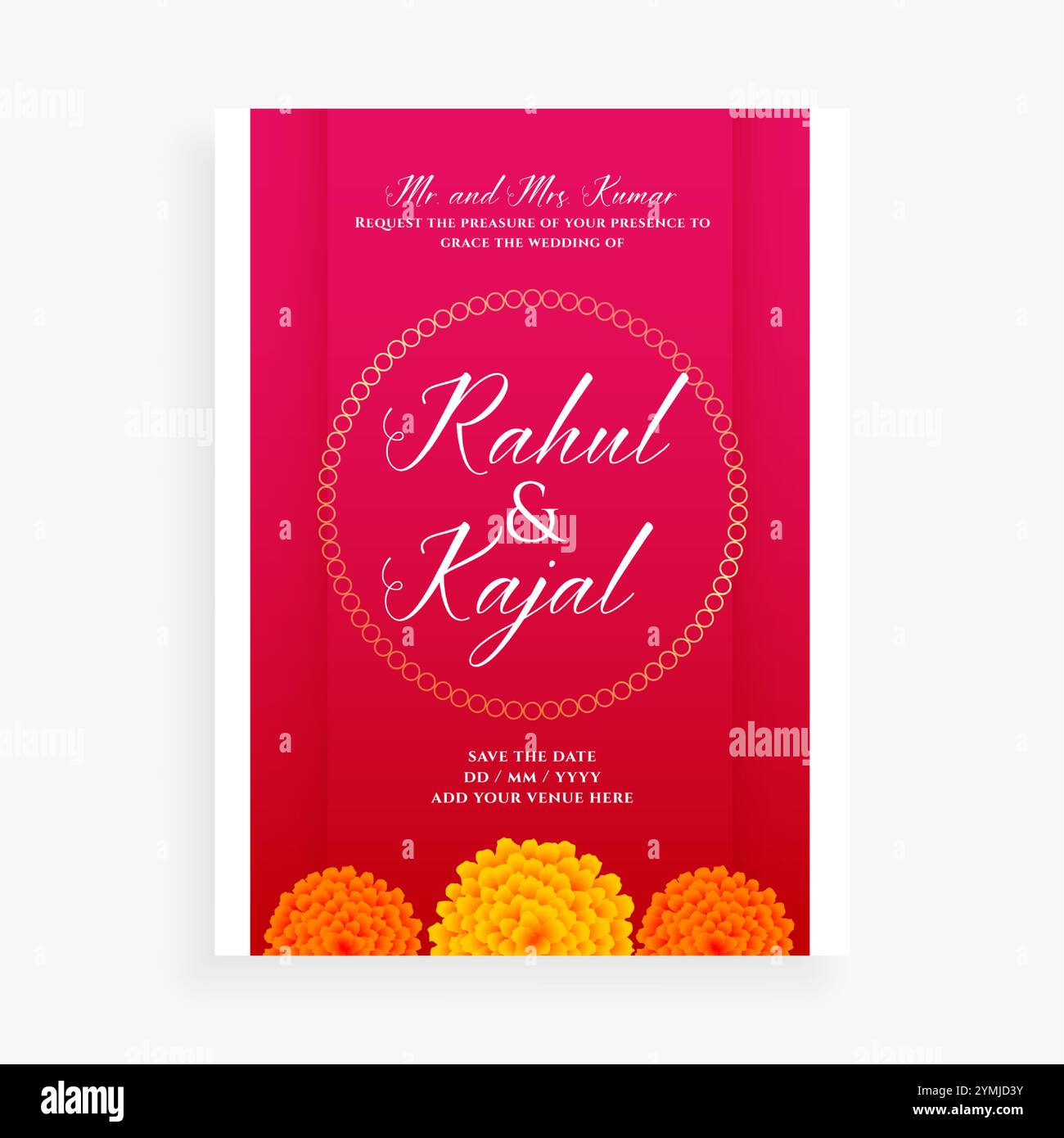 decorative indian wedding or reception card for your celebration vector ...