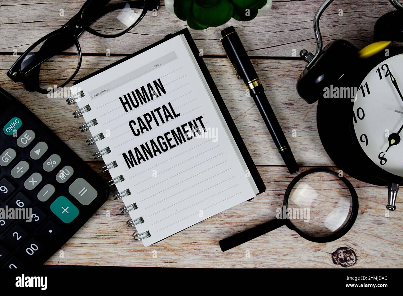 Human Capital Management (HCM) text on notepad, Business and Financial ...