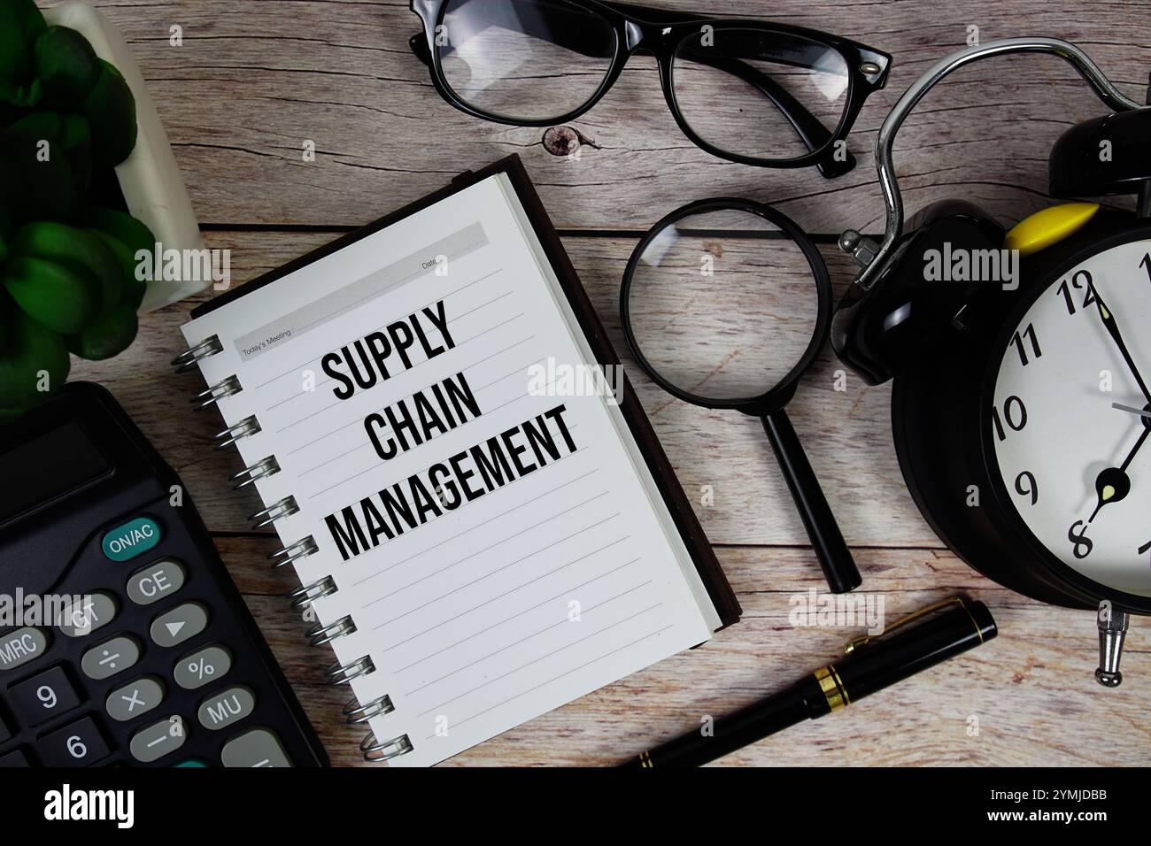 Supply Chain Management (SCM) text on notepad, Business and Financial ...