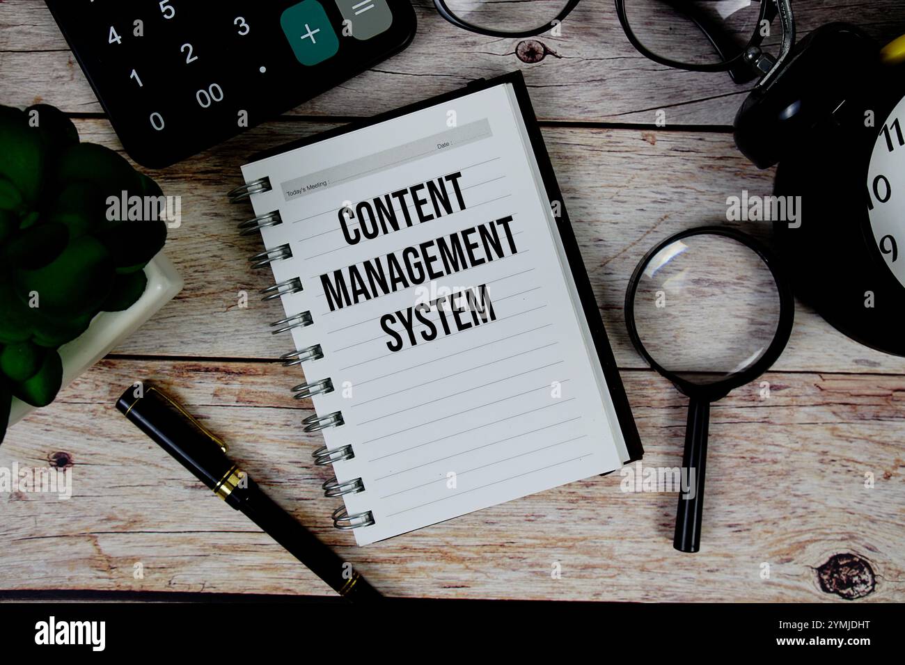 Content Management System (CMS) text on notepad, Business and Financial ...