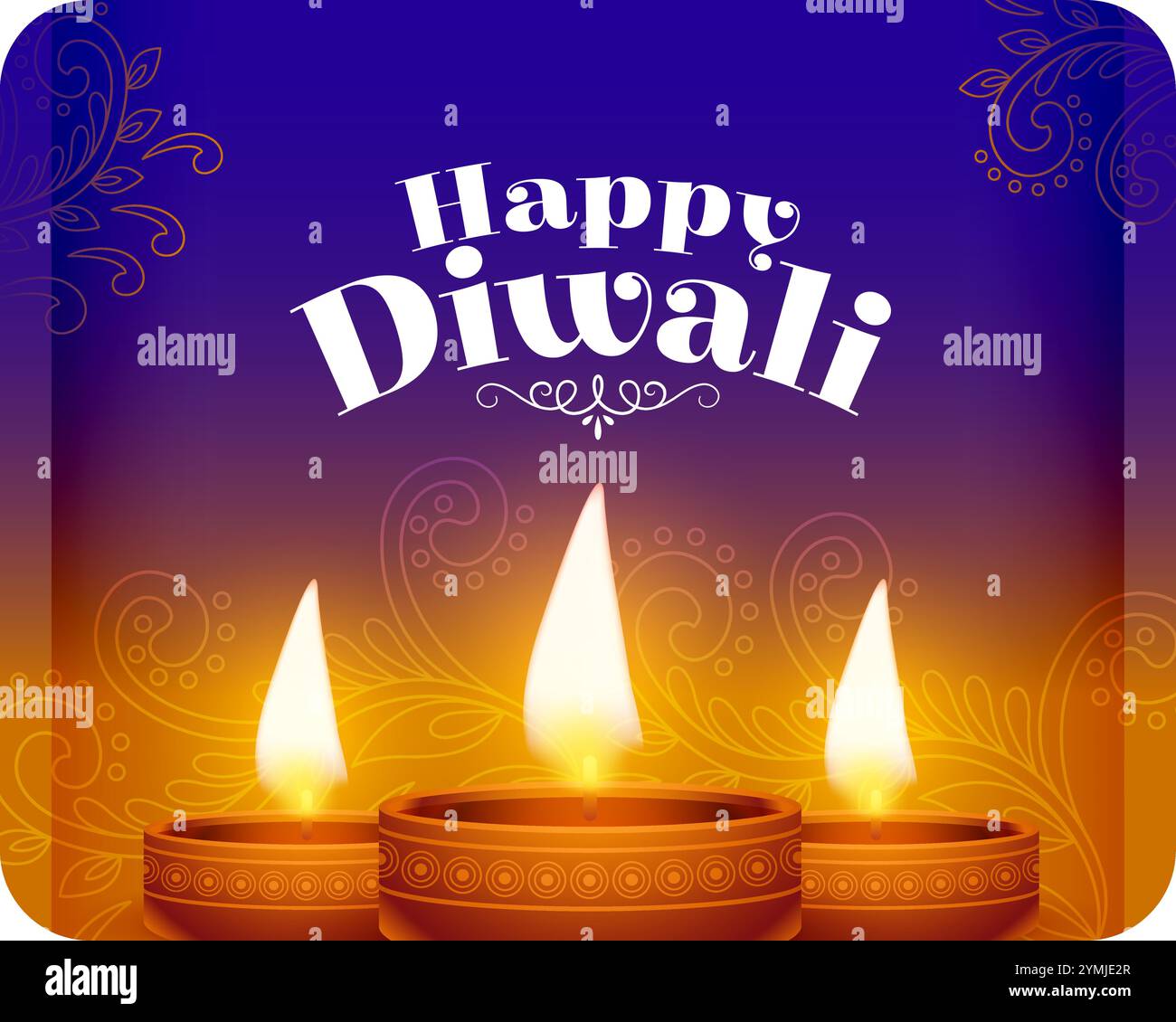 hindu traditional shubh diwali wishes background with diya design ...