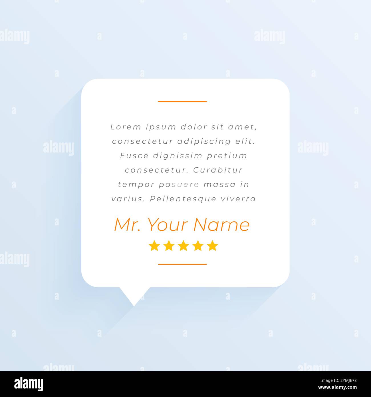 simple testimonial web quote frame template with stars rating vector ...