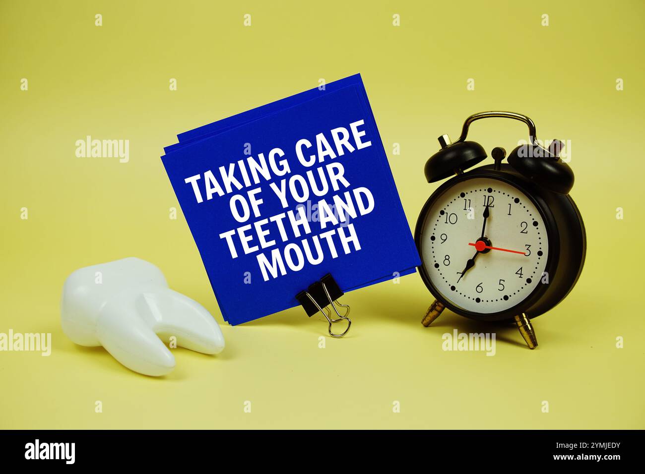 Taking Care of Your Teeth and Mouth text on paper card with stethoscope ...