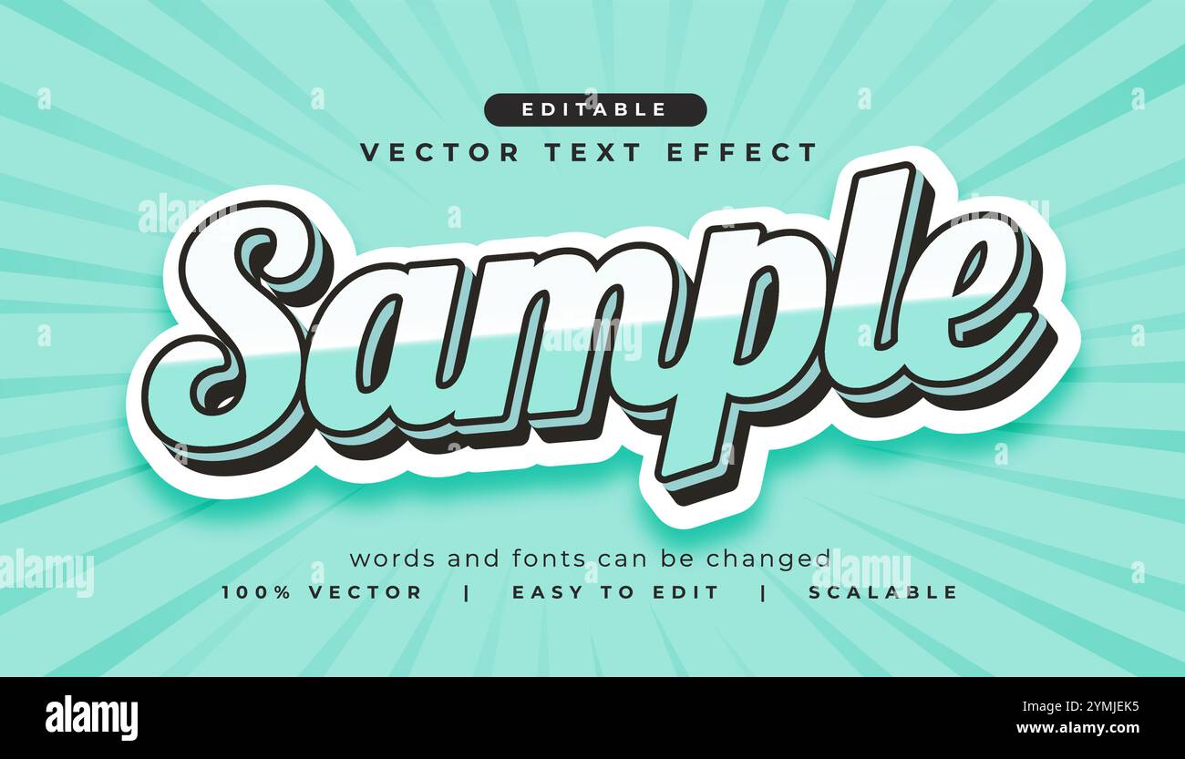editable sample text effect style vector Stock Vector Image & Art - Alamy