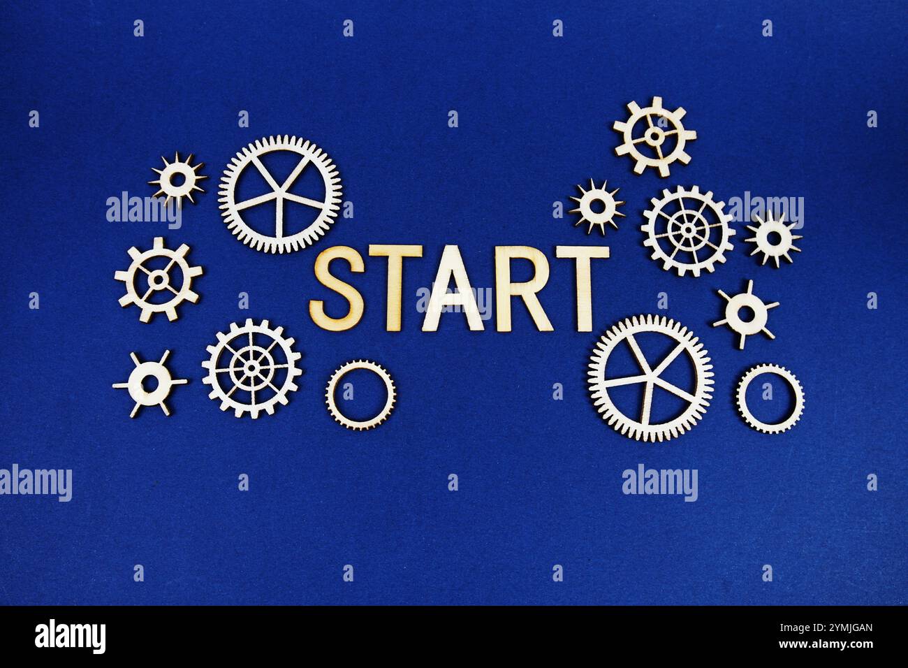 Start alphabet letters with gears element on navy blue background Stock ...