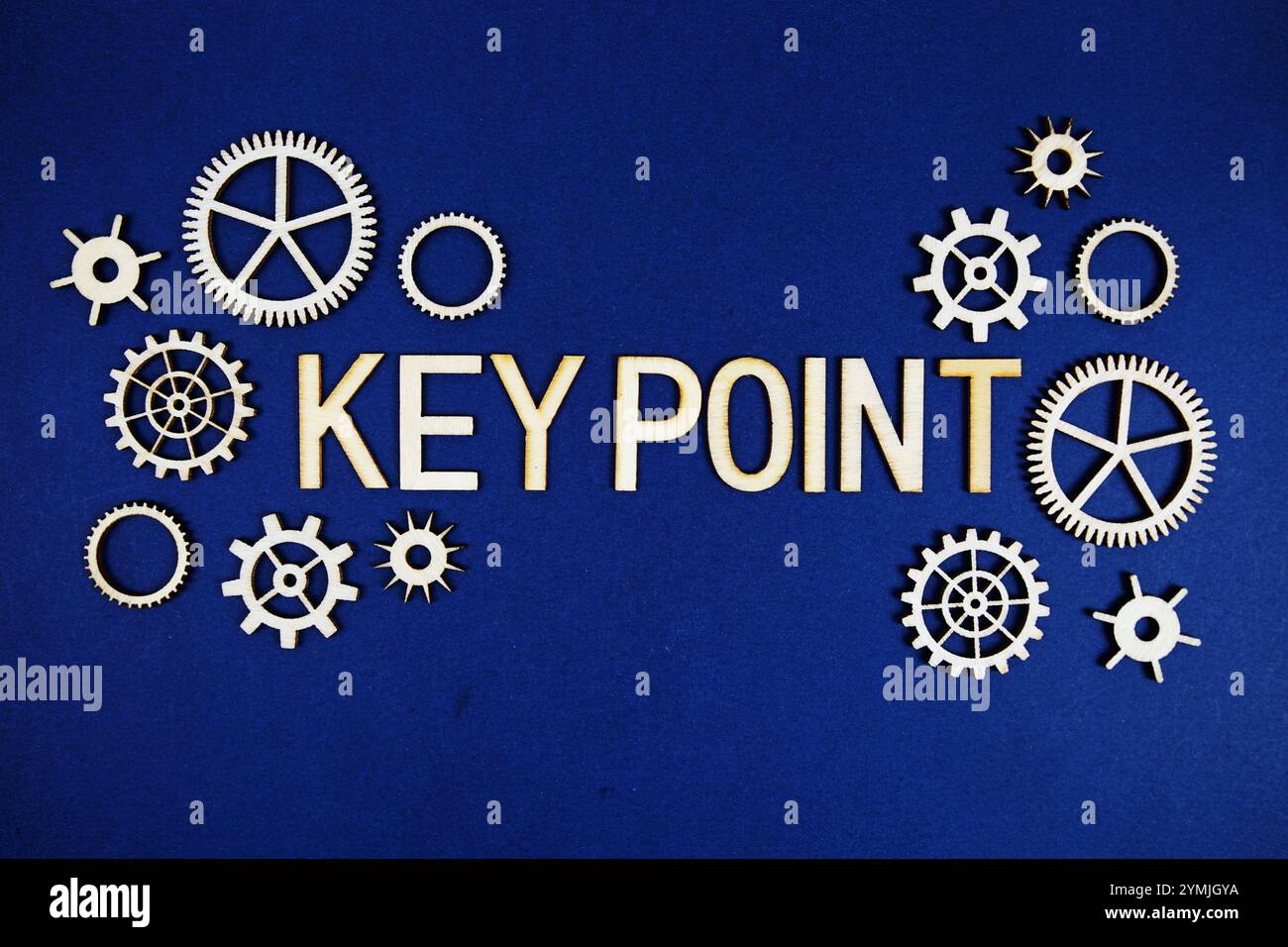 Key Point alphabet letters with gears element on navy blue background ...