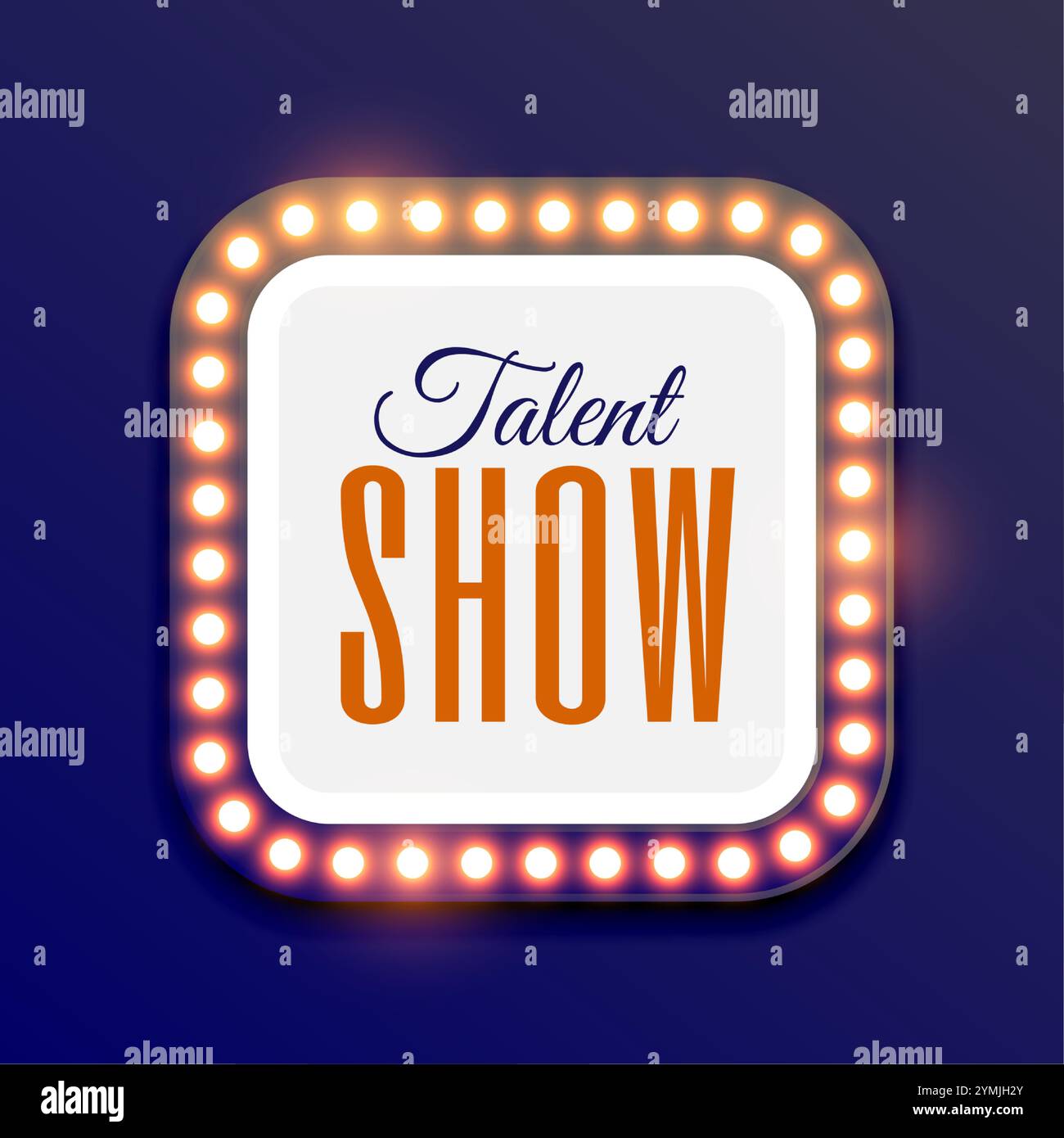 vintage style theater lightbox frame for talent showtime vector Stock ...