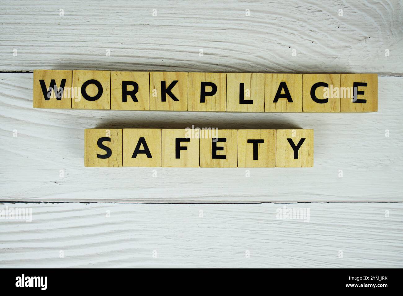 Workplace Safety alphabet letters top view on wooden background Stock ...