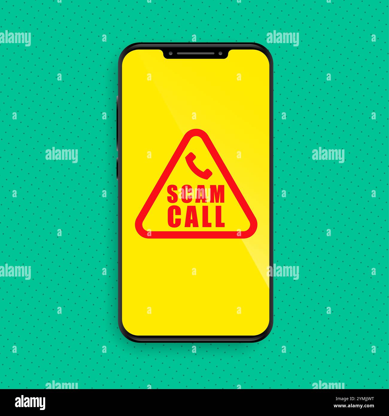 incoming scam phone call with display screen vector Stock Vector Image & Art - Alamy