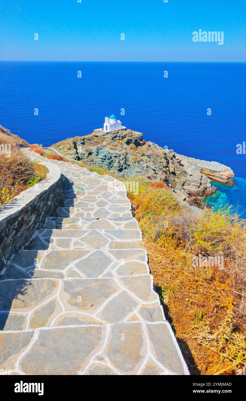 View of Seven Martyrs Church, Kastro, Sifnos Island, Cyclades Islands ...