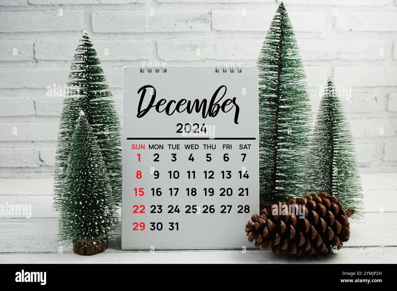 December 2024 monthly calendar for planning and management Stock Photo ...