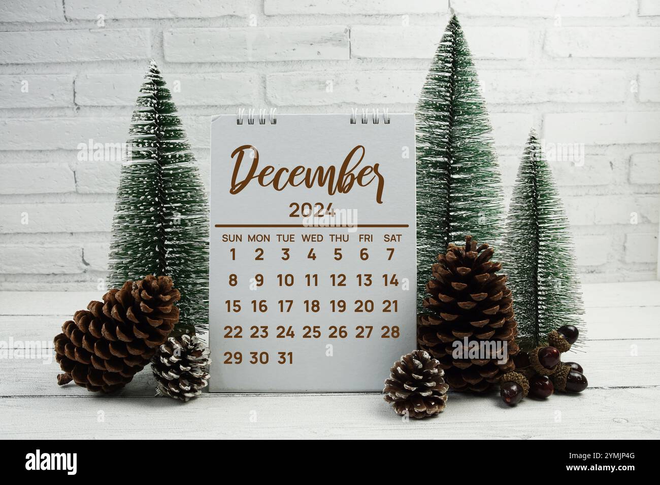 December 2024 monthly calendar for planning and management Stock Photo ...