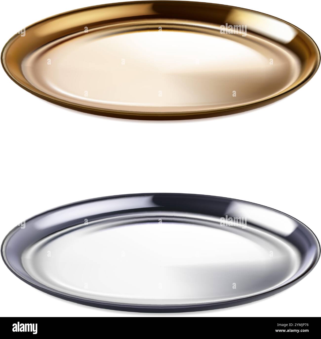 Silver serving trays Stock Vector Images - Alamy