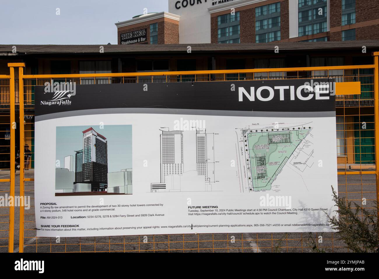 Development proposal sign on Ferry Street in Niagara Falls, Ontario ...
