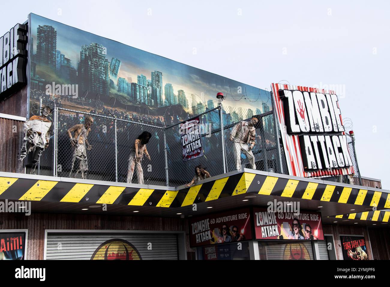 Zombie Attack sign on Clifton Hill in Niagara Falls, Ontario, Canada ...