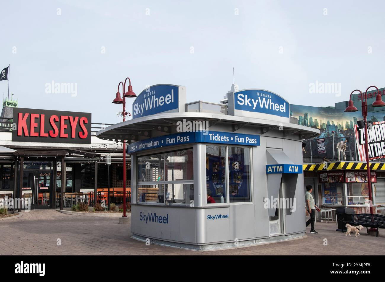 Sky Wheel ticket booth on Clifton Hill in Niagara Falls, Ontario ...